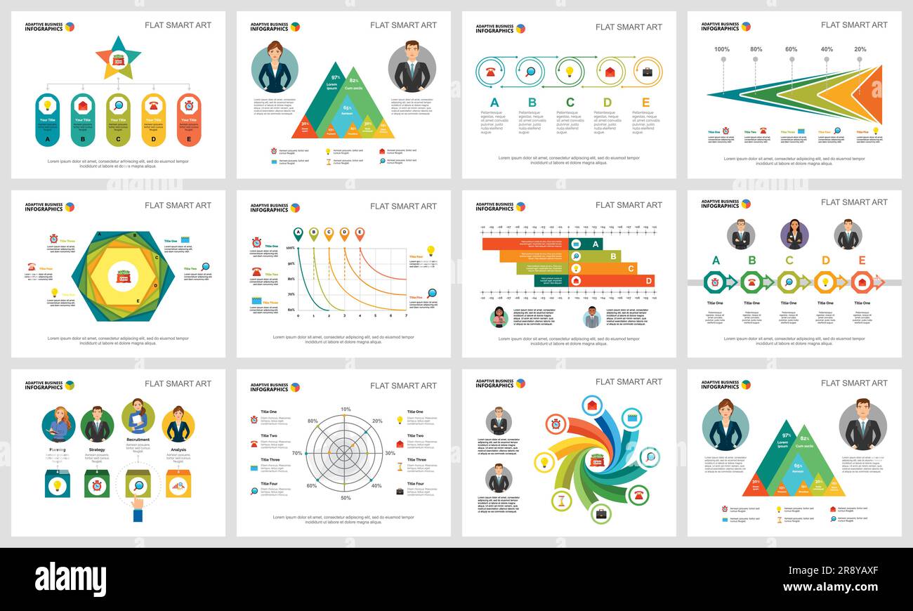 Colorful finance and analysis concept infographic charts set Stock ...