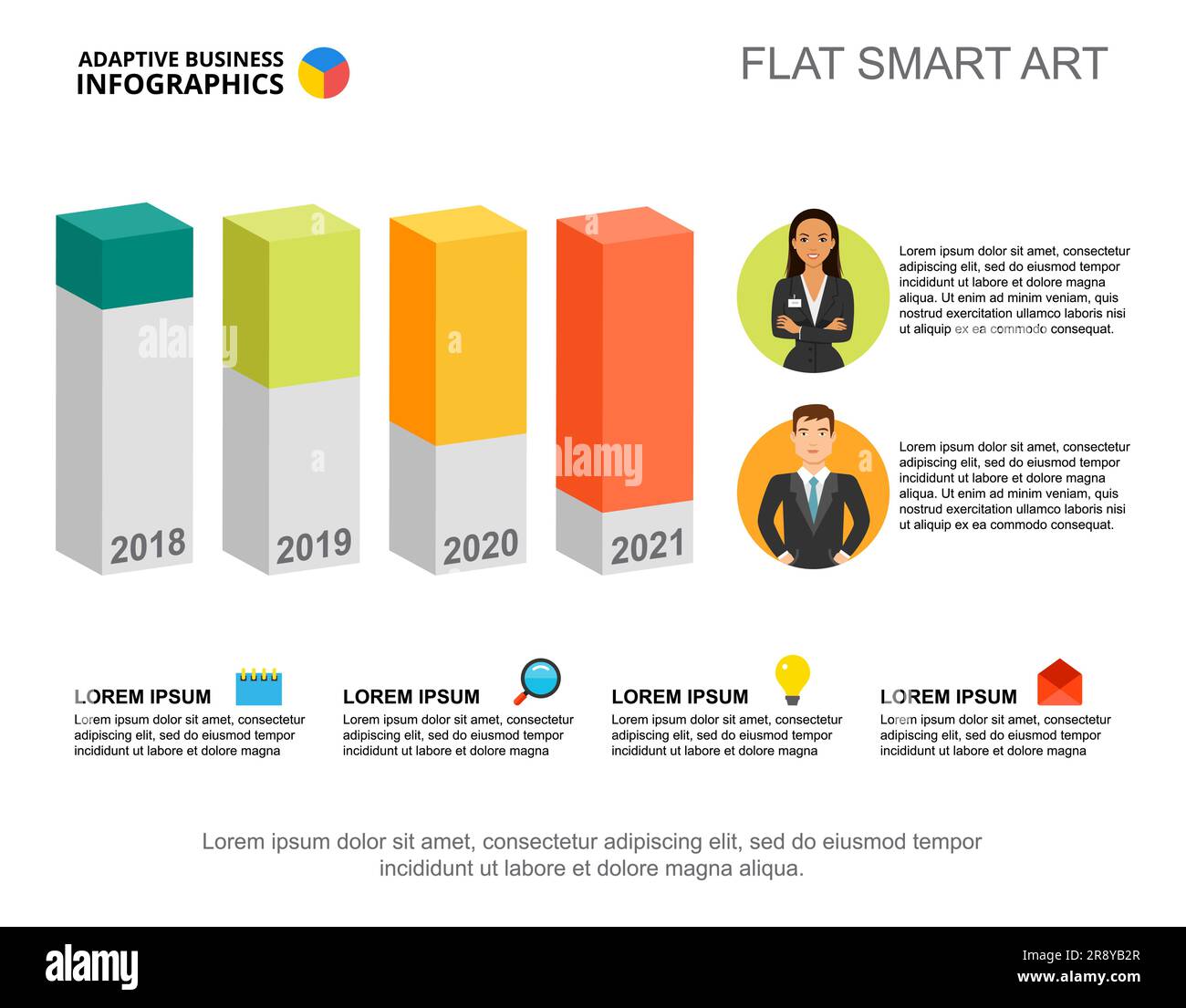 Four years timeline process chart template for presentation Stock ...