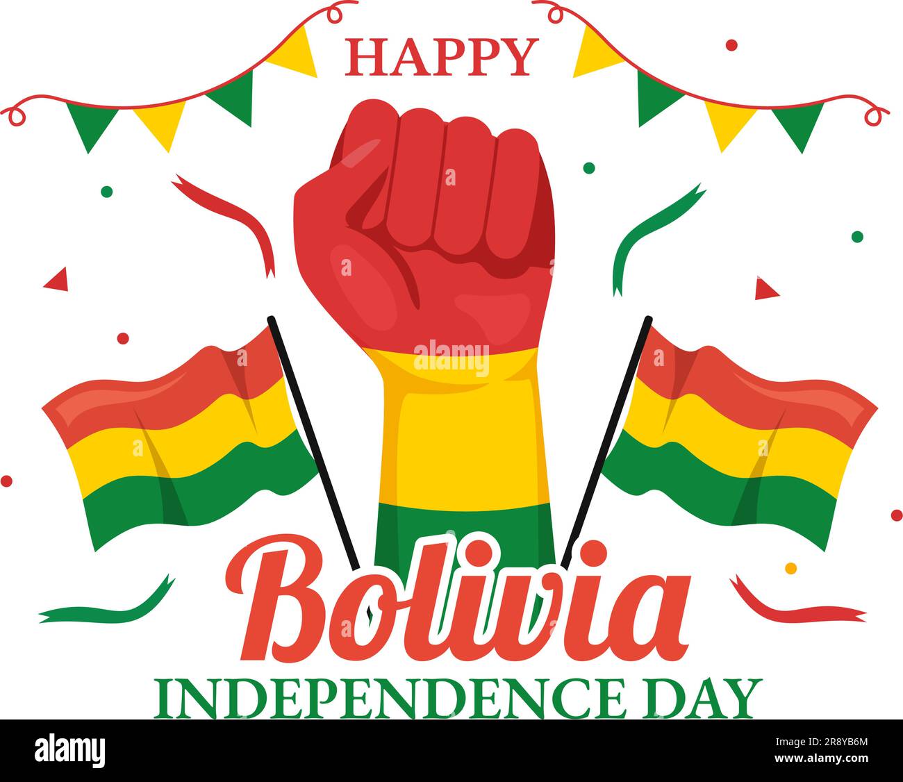 Bolivia Independence Day Vector Illustration on 6 August with festival ...