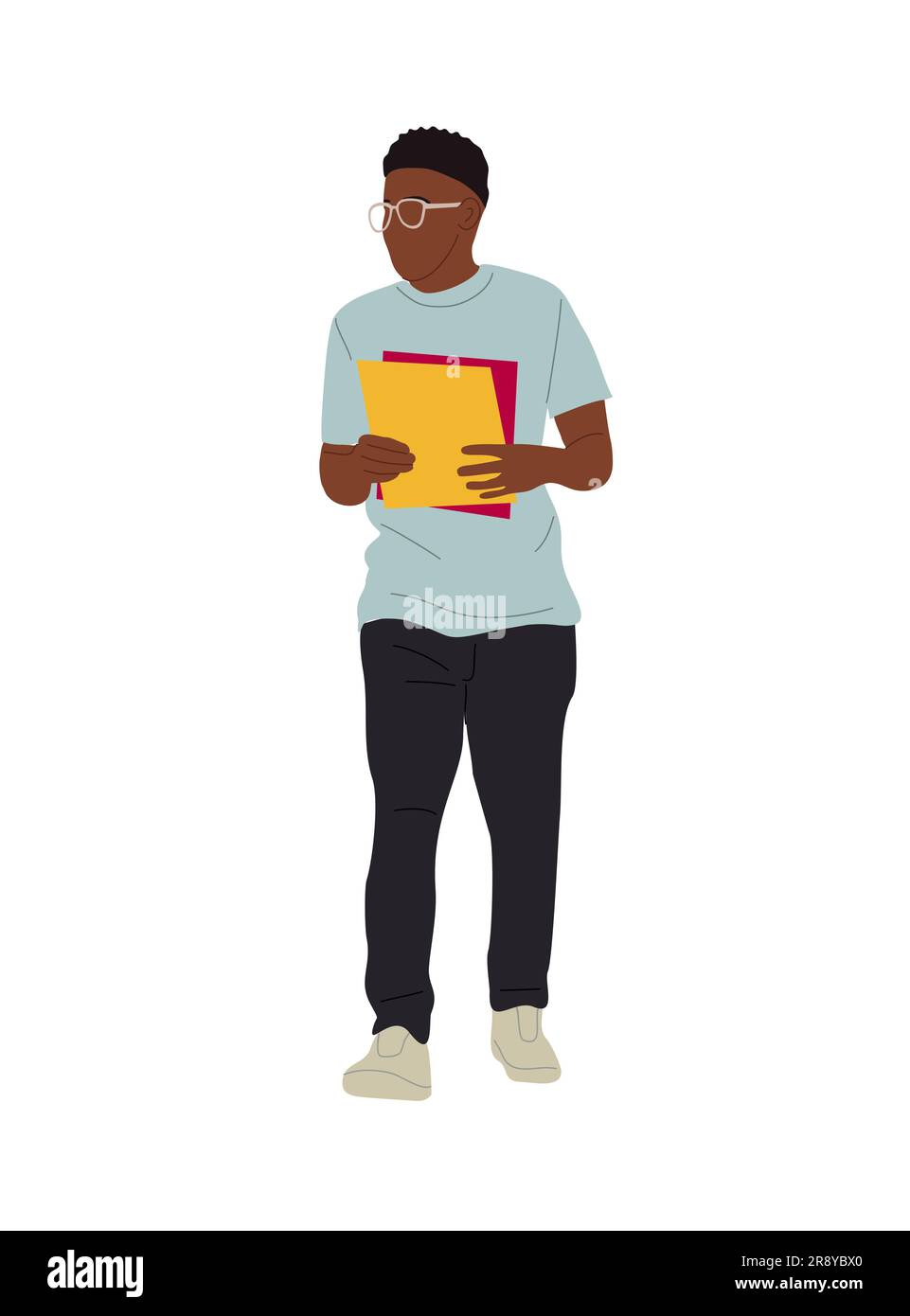 Smart african american college student Stock Vector Images - Alamy