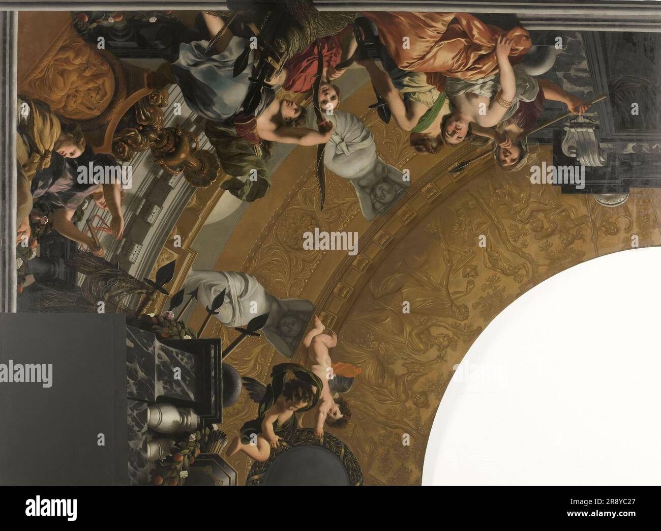 Ceiling painting of mythological figures, c.1676-c.1682. Upper left ...