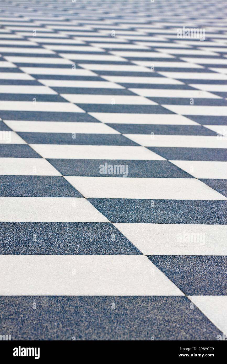 Detail of the pavement of the famous Mascagni square in Livorno with ...