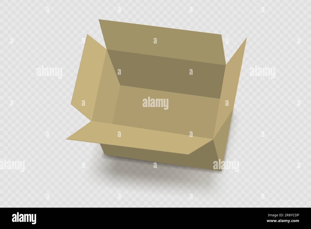 Empty cardboard box isolated on transparent. Realistic cardboard box ...