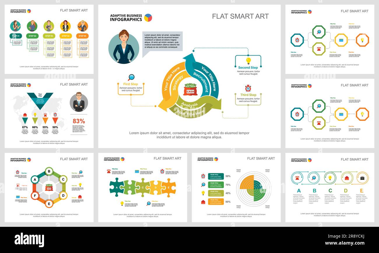 Colorful finance or management concept infographic charts set Stock ...