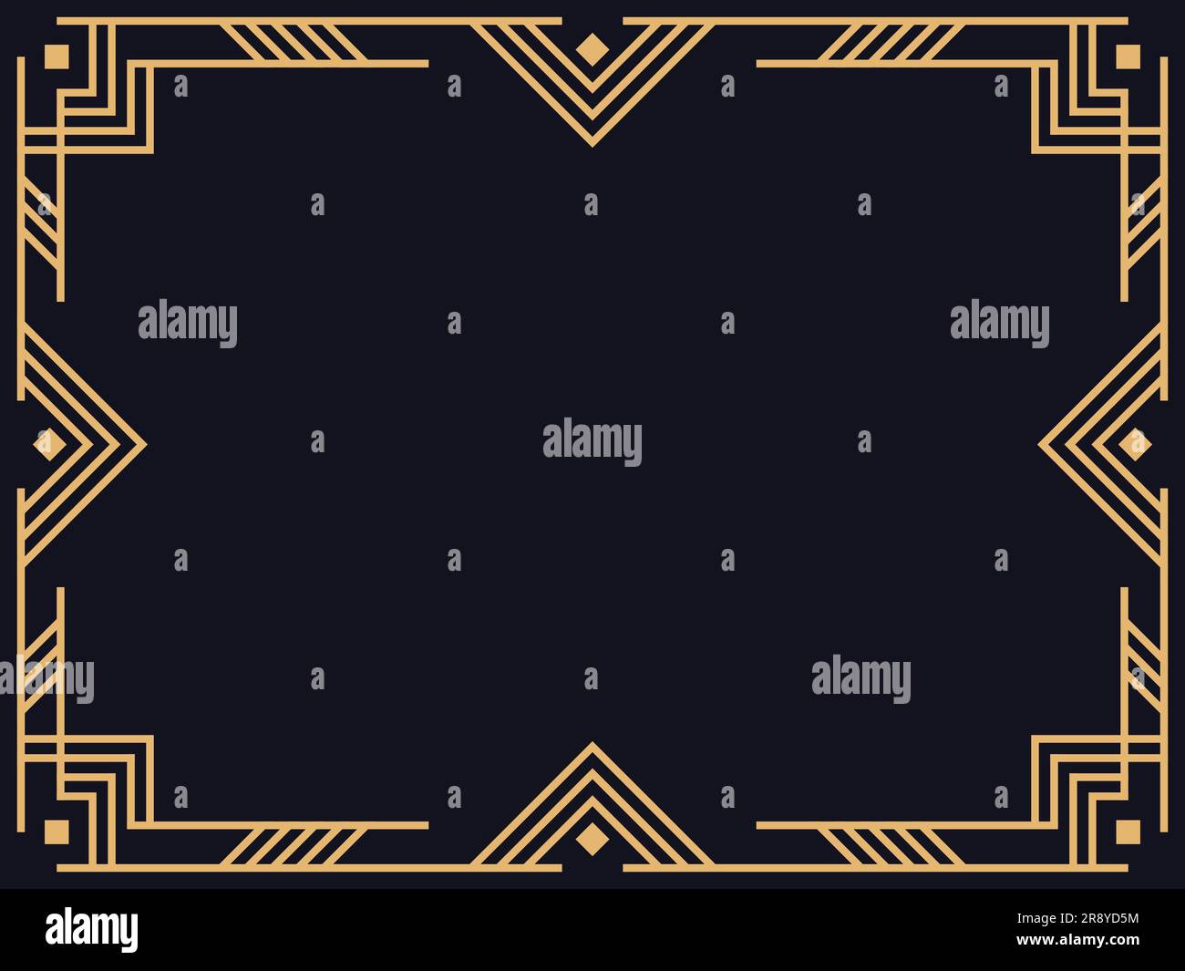 Art deco frame. Vintage linear border. Design a template for ...
