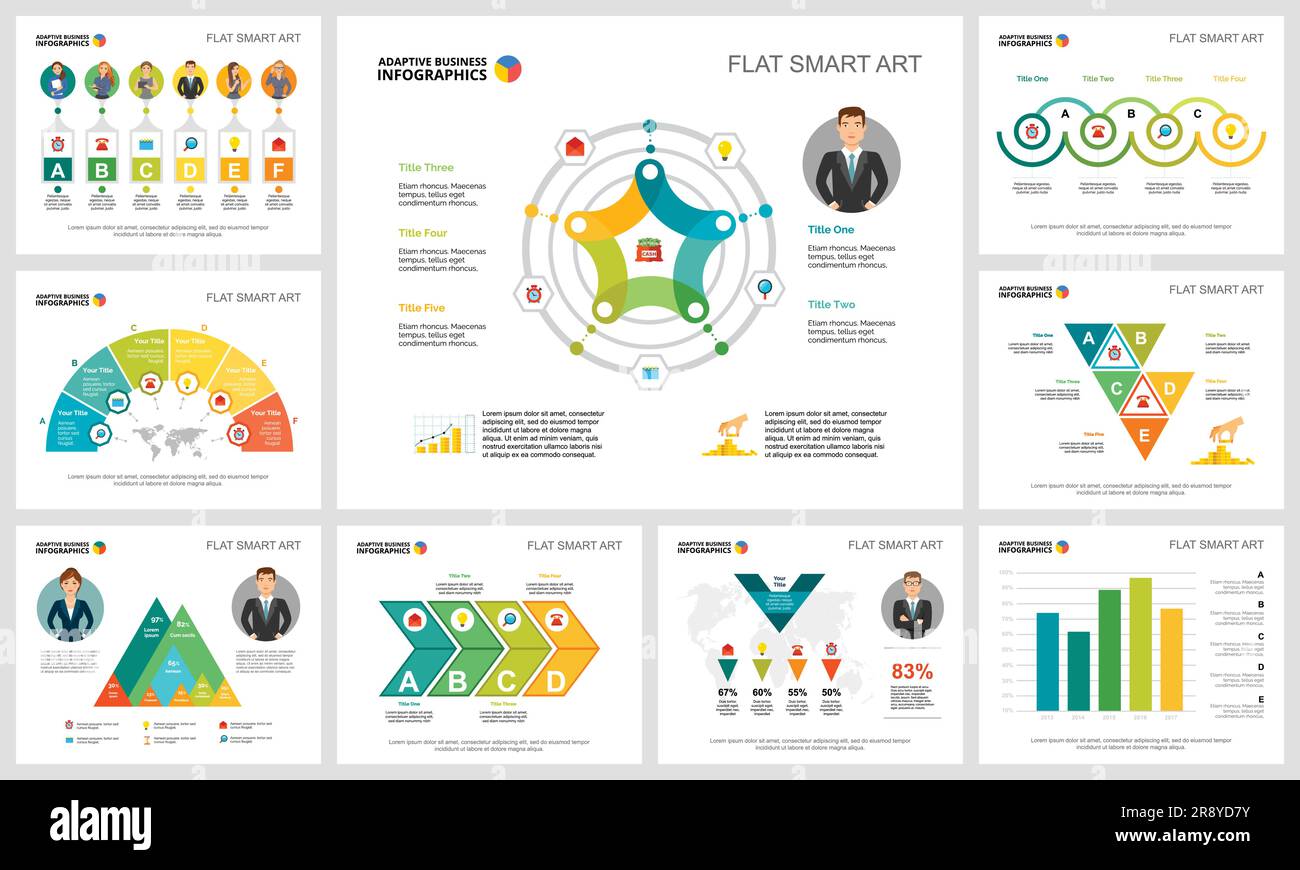 Colorful statistics and logistics infographic charts set Stock Vector ...