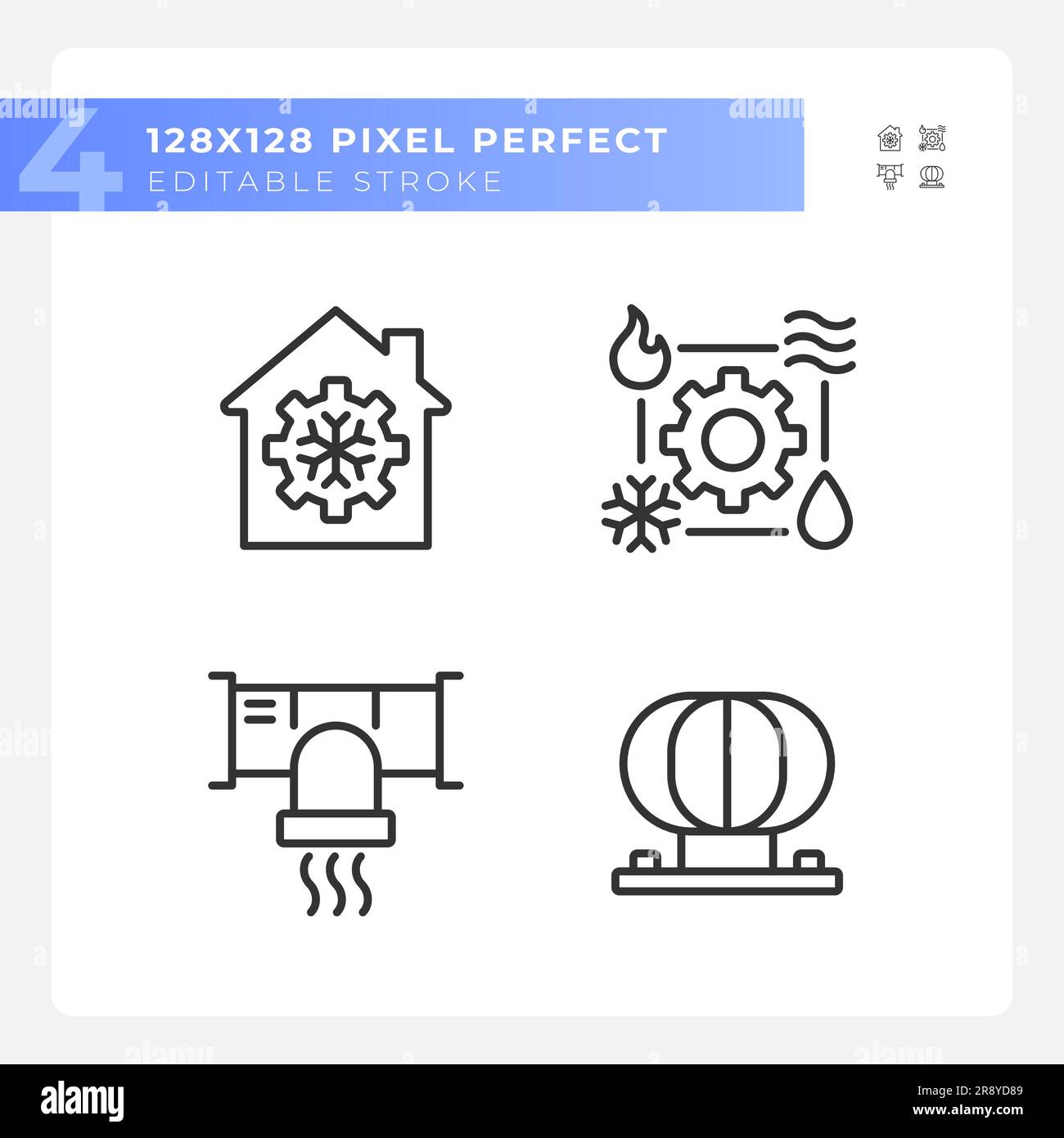 Hvac system linear icons set Stock Vector Image & Art - Alamy