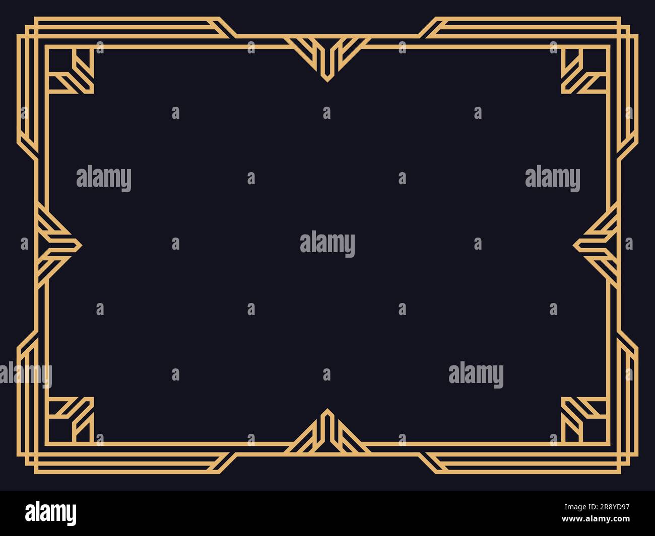 Art deco frame. Vintage linear border. Design a template for ...