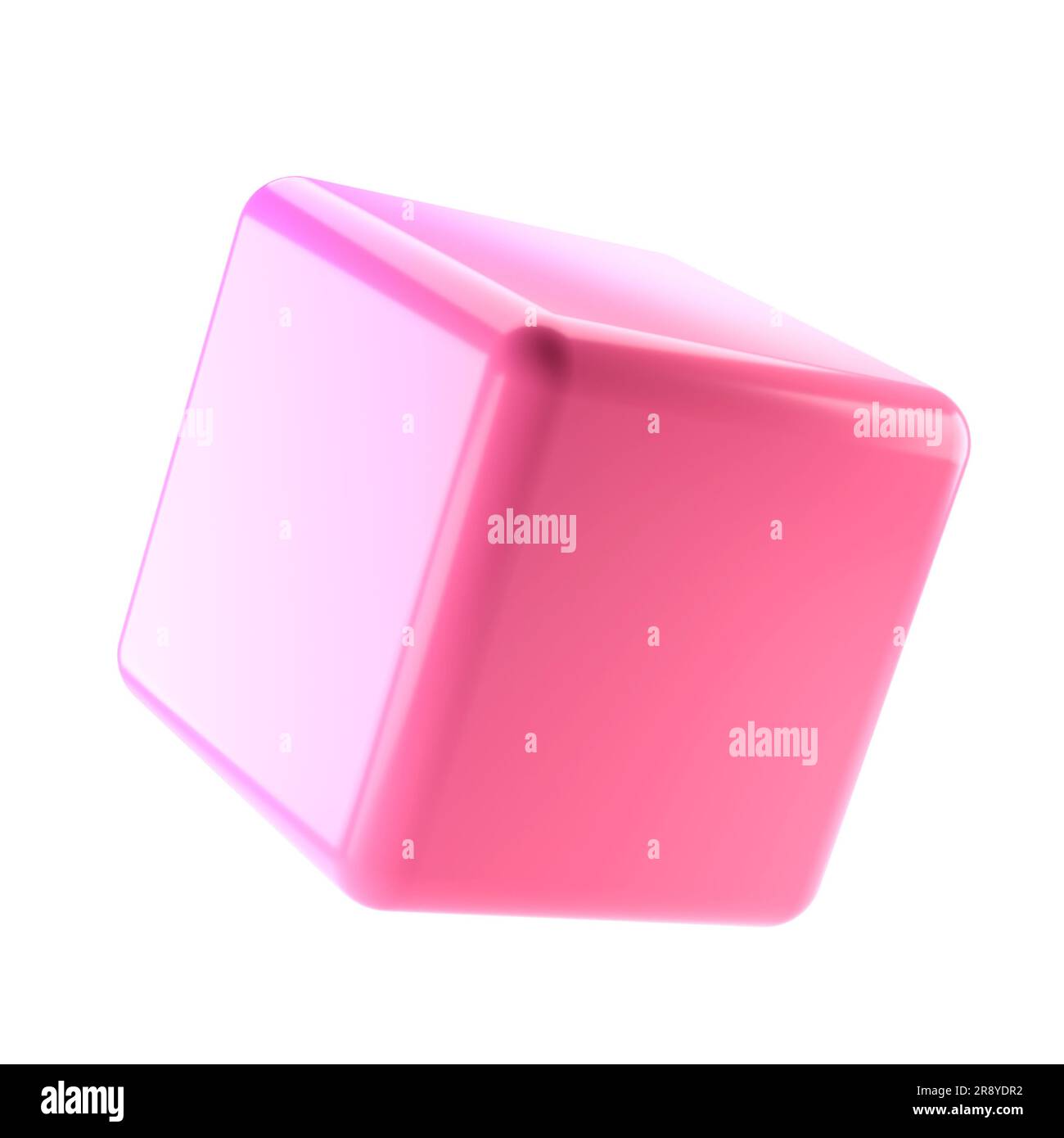 3d block object metal cube abstract geometric shape. Realistic glossy ...