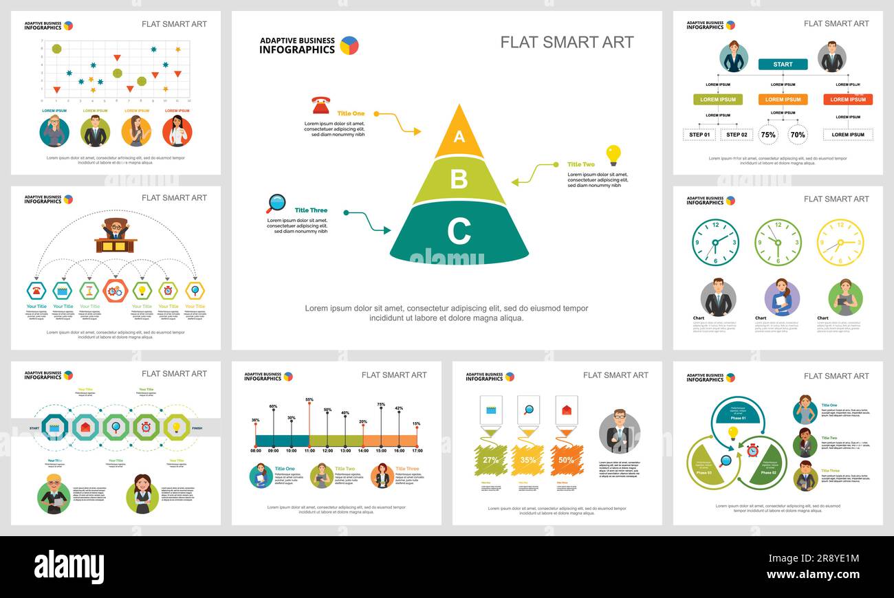 Colorful marketing or management concept infographic charts set Stock ...