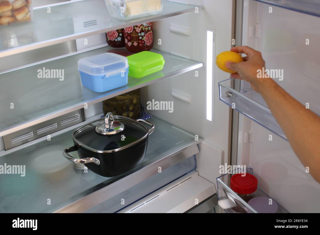 Empty refrigerator. Concept of poverty idea, food crisis, gluten ...