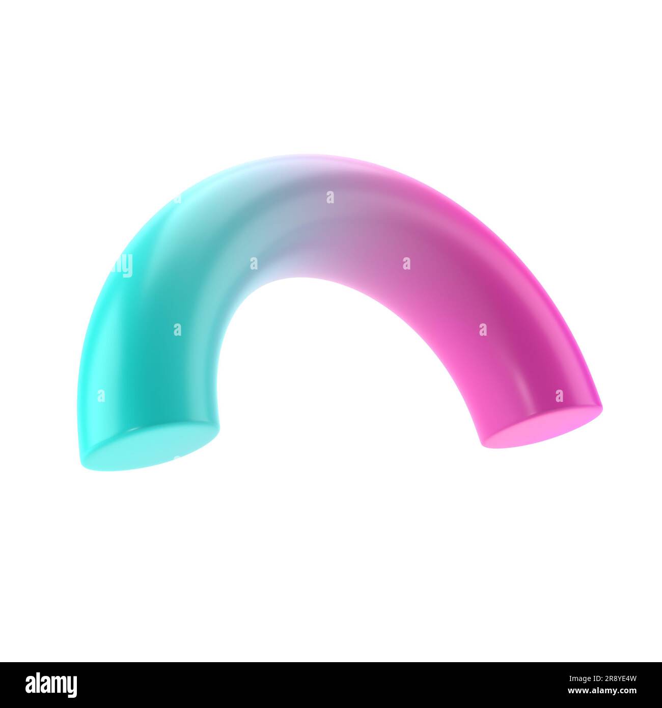 3d dimensional shape semidonut geometric metal. Realistic glossy ...