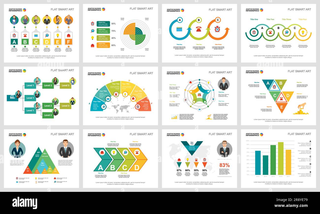 Colorful statistics and logistics infographic charts set Stock Vector ...