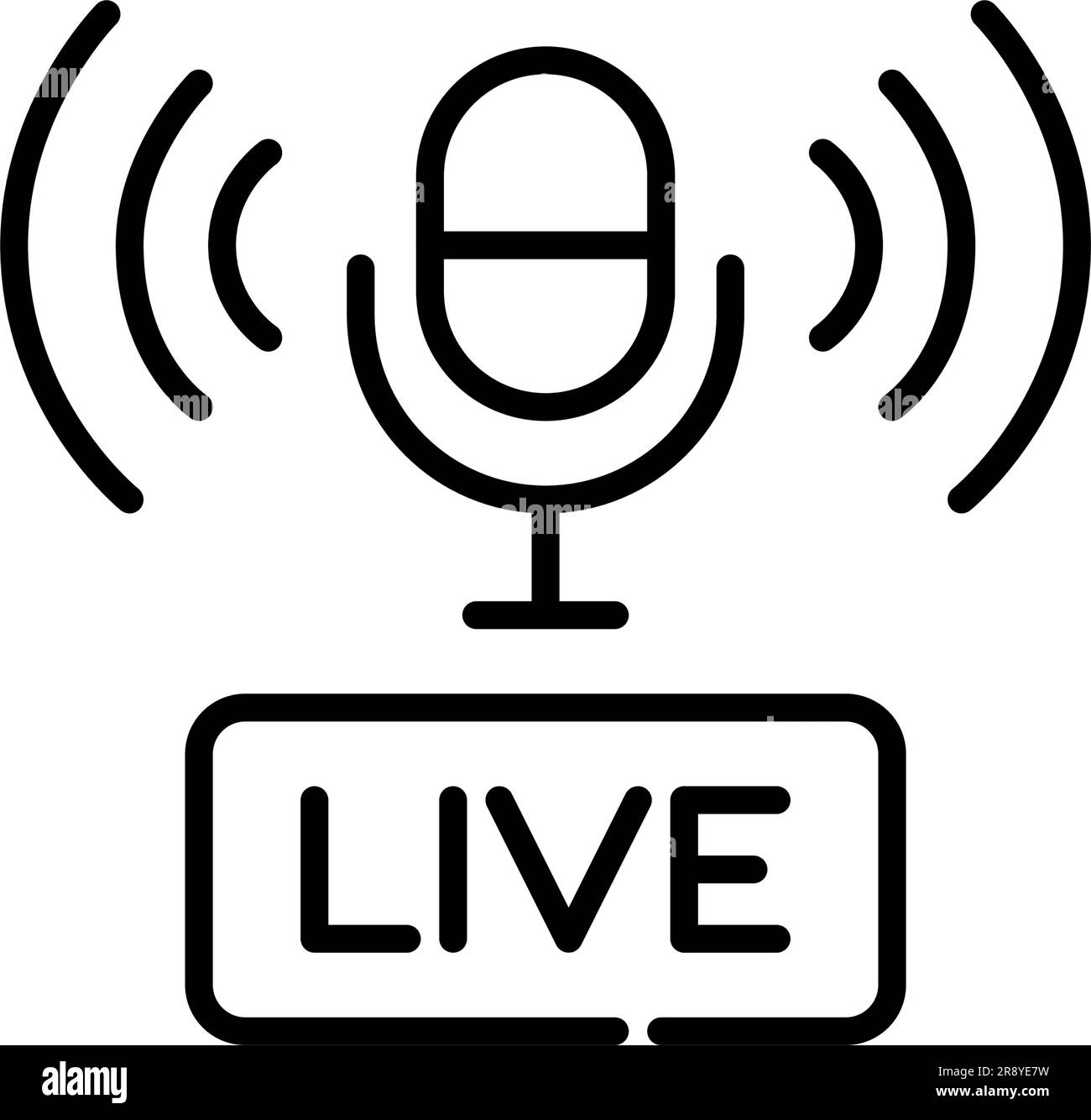 Live radio broadcasting. Pixel perfect, editable stroke Stock Vector ...