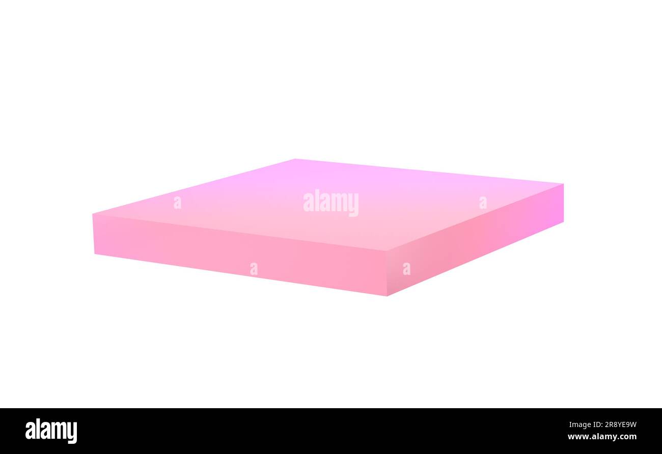 3d metal rectangle abstract geometric shape podium. Realistic glossy ...