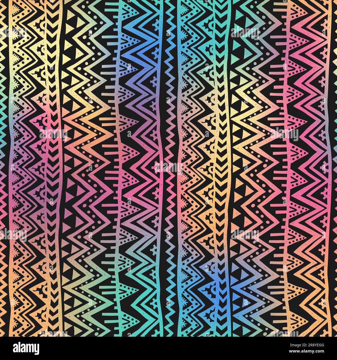 Hand drawn abstract seamless pattern, ethnic background, african style ...