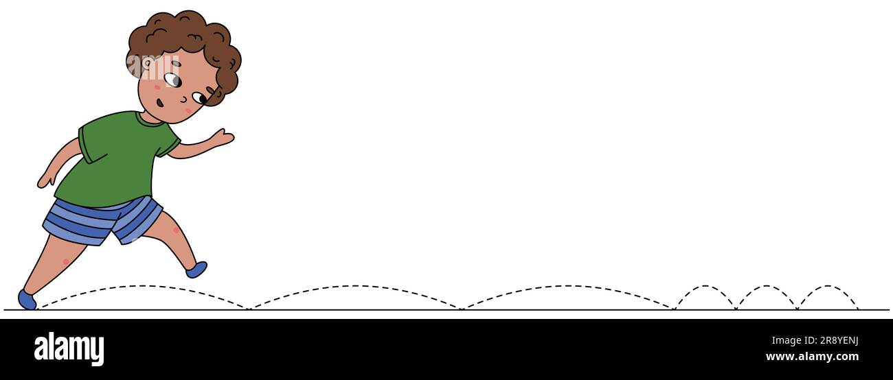 vector illustration of cute boy going to aim Stock Vector Image & Art ...