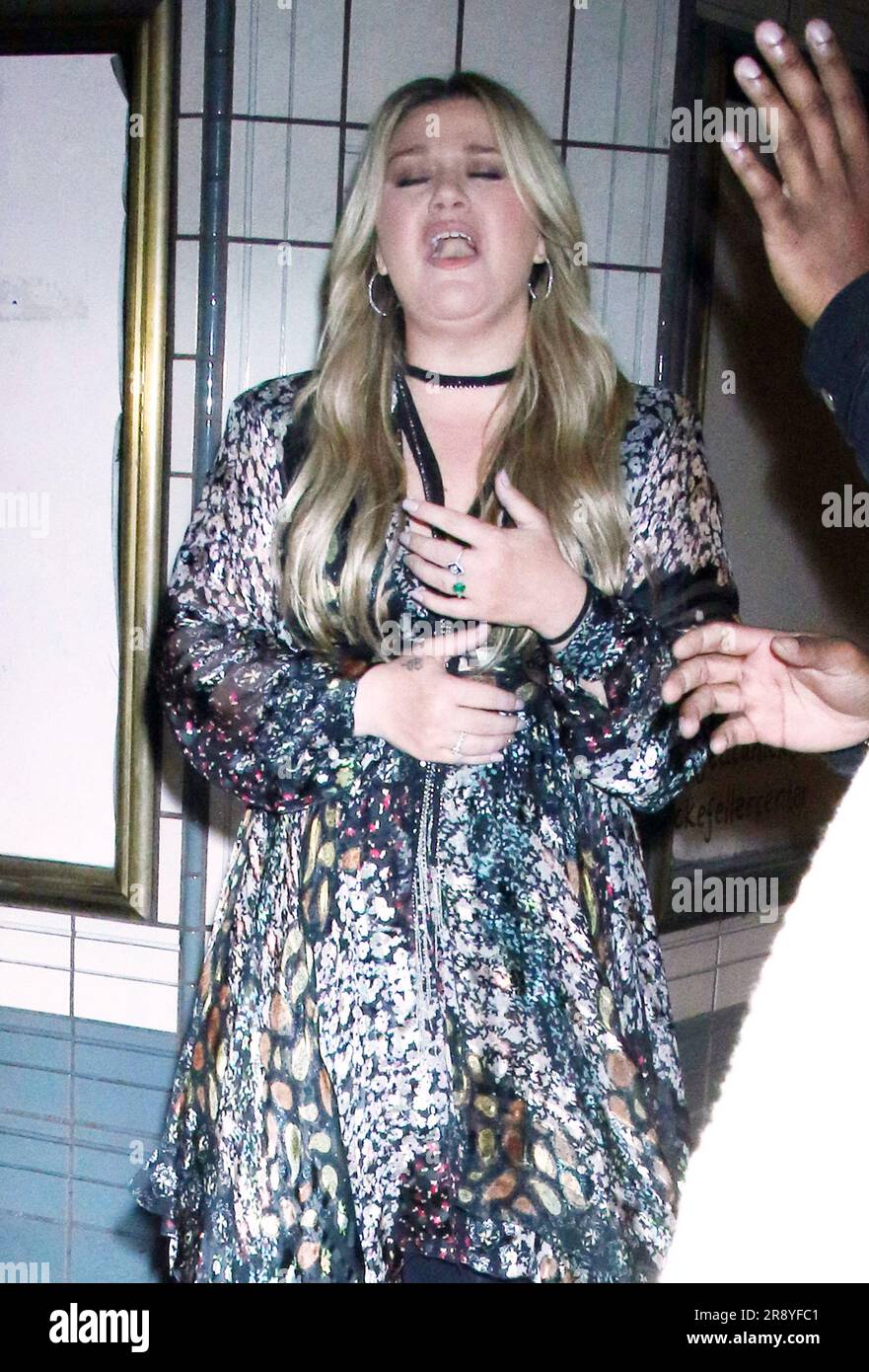 NEW YORK, NY- June, 22: Kelly Clarkson performs in the 47-50 Streets ...