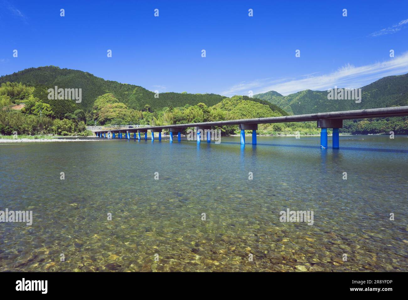 A low water crossing and the Shimantogawa River in Sada Stock Photo - Alamy