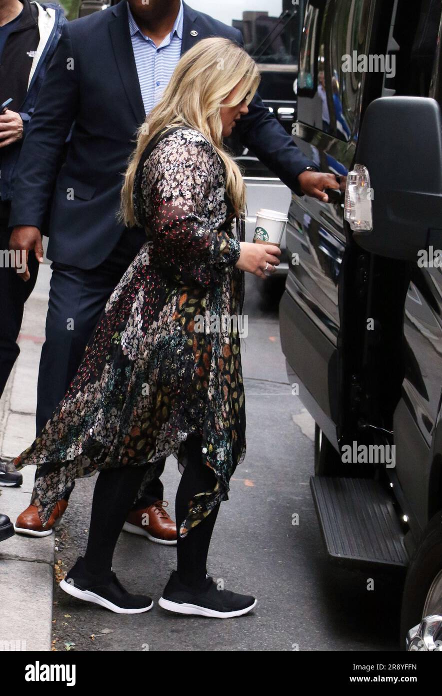 NEW YORK, NY- June, 22: Kelly Clarkson performs in the 47-50 Streets ...