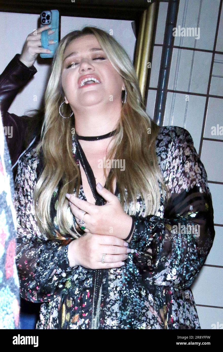 NEW YORK, NY- June, 22: Kelly Clarkson performs in the 47-50 Streets ...