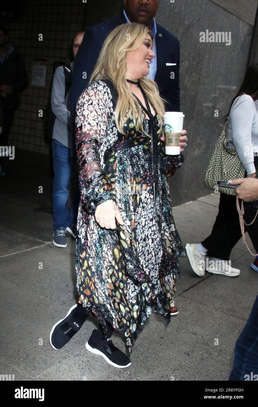 NEW YORK, NY- June, 22: Kelly Clarkson performs in the 47-50 Streets ...