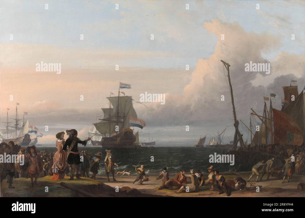 Dutch Ships in the Roads of Texel; in the middle the 'Gouden Leeuw ...