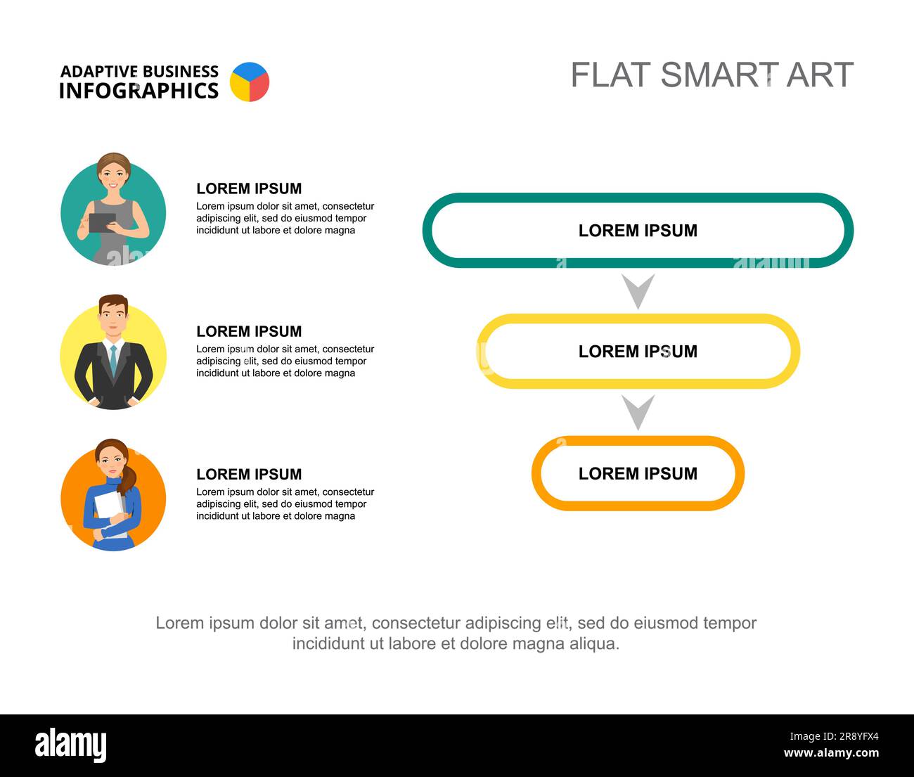 Three ideas process chart template for presentation Stock Vector Image ...