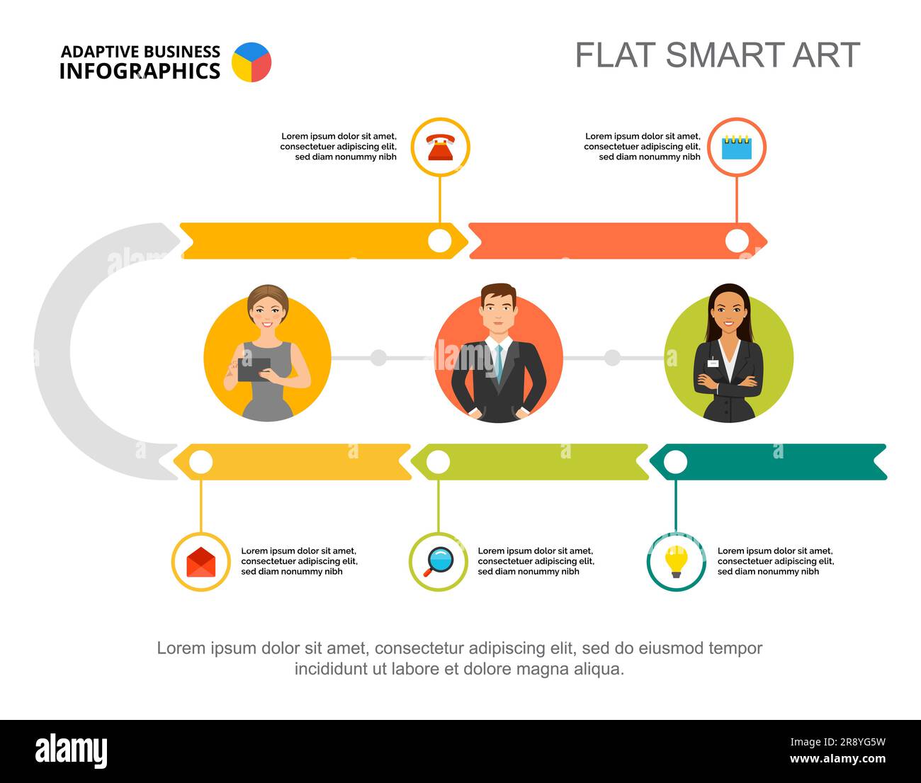 Five steps workflow process chart template for presentation Stock ...