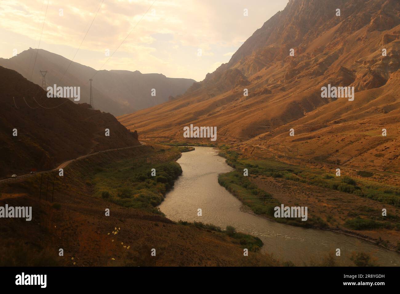 June 21, 2023, Jolfa, East Azerbaijan, Iran: A view of the Aras River ...