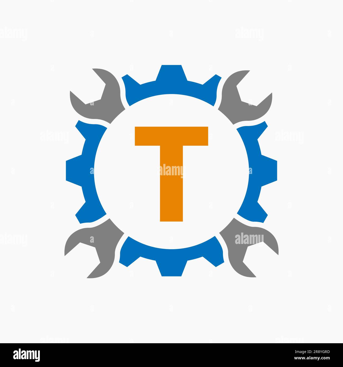 Letter T Repair Logo Gear Technology Symbol. Construction Service Logo ...