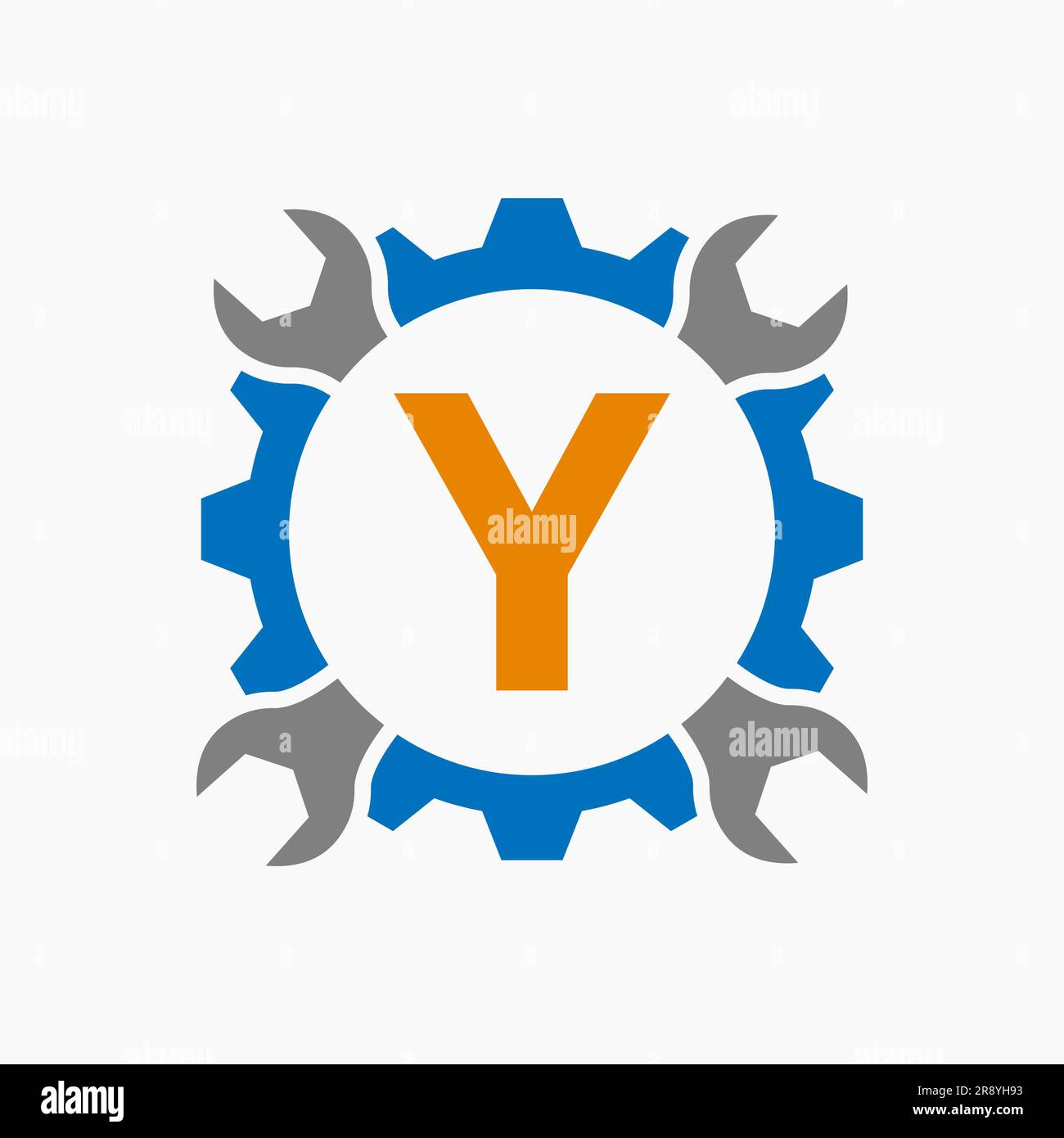 Letter Y Repair Logo Gear Technology Symbol. Construction Service Logo ...