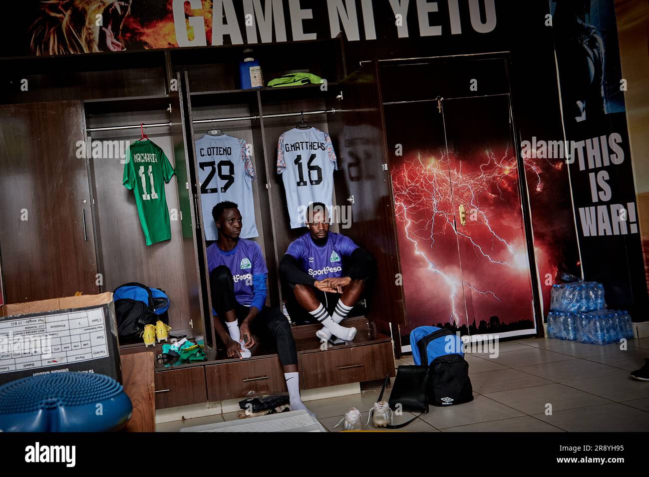 Nairobi, Kenya. 21 Jun 2023. Caleb OTIENO (GK, Gor Mahia) and Gad MATTHEWS (GK, Gor Mahia) in ...