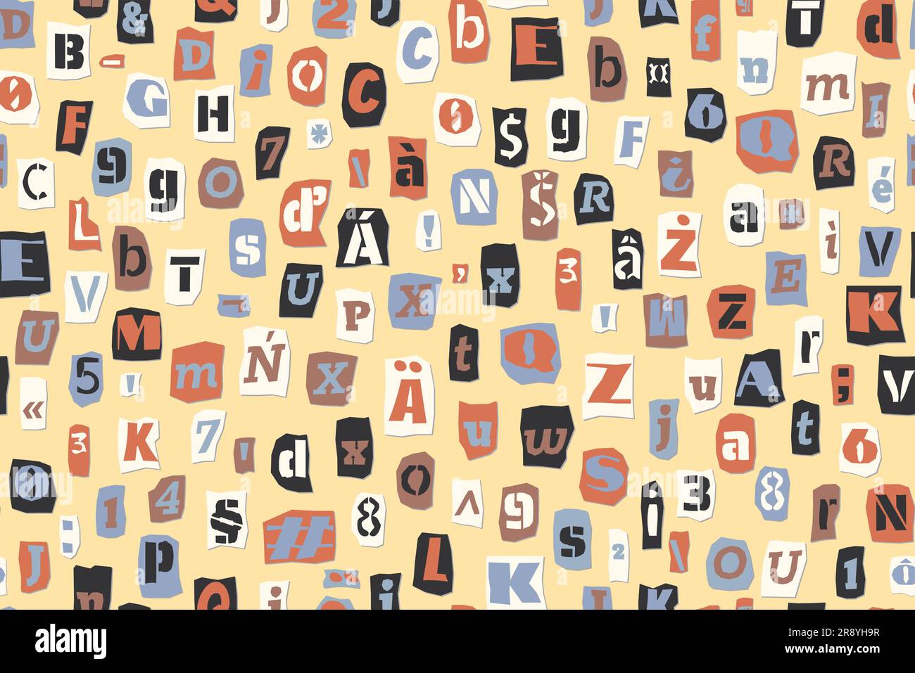 Newspaper magazine alphabet letters numbers hi-res stock photography ...