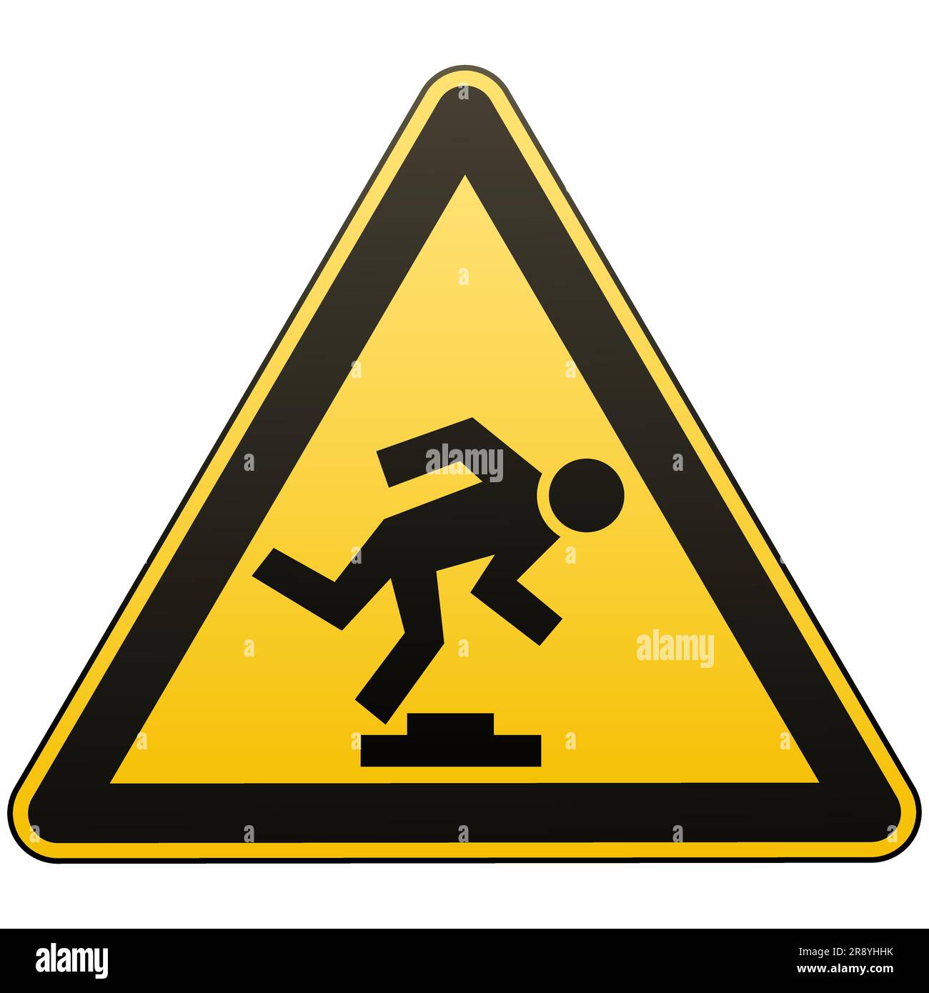 Caution unobtrusive obstacle. Safety sign. Measures to prevent danger ...