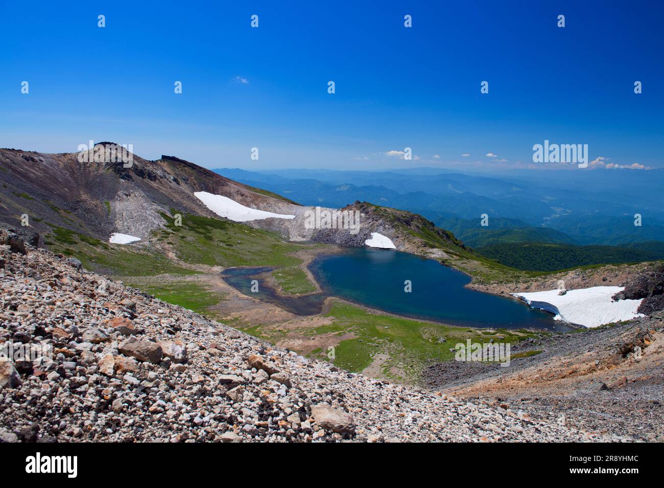 Gongenike pond, Mount Yakushidake, and Mount Byobudake, Mount ...