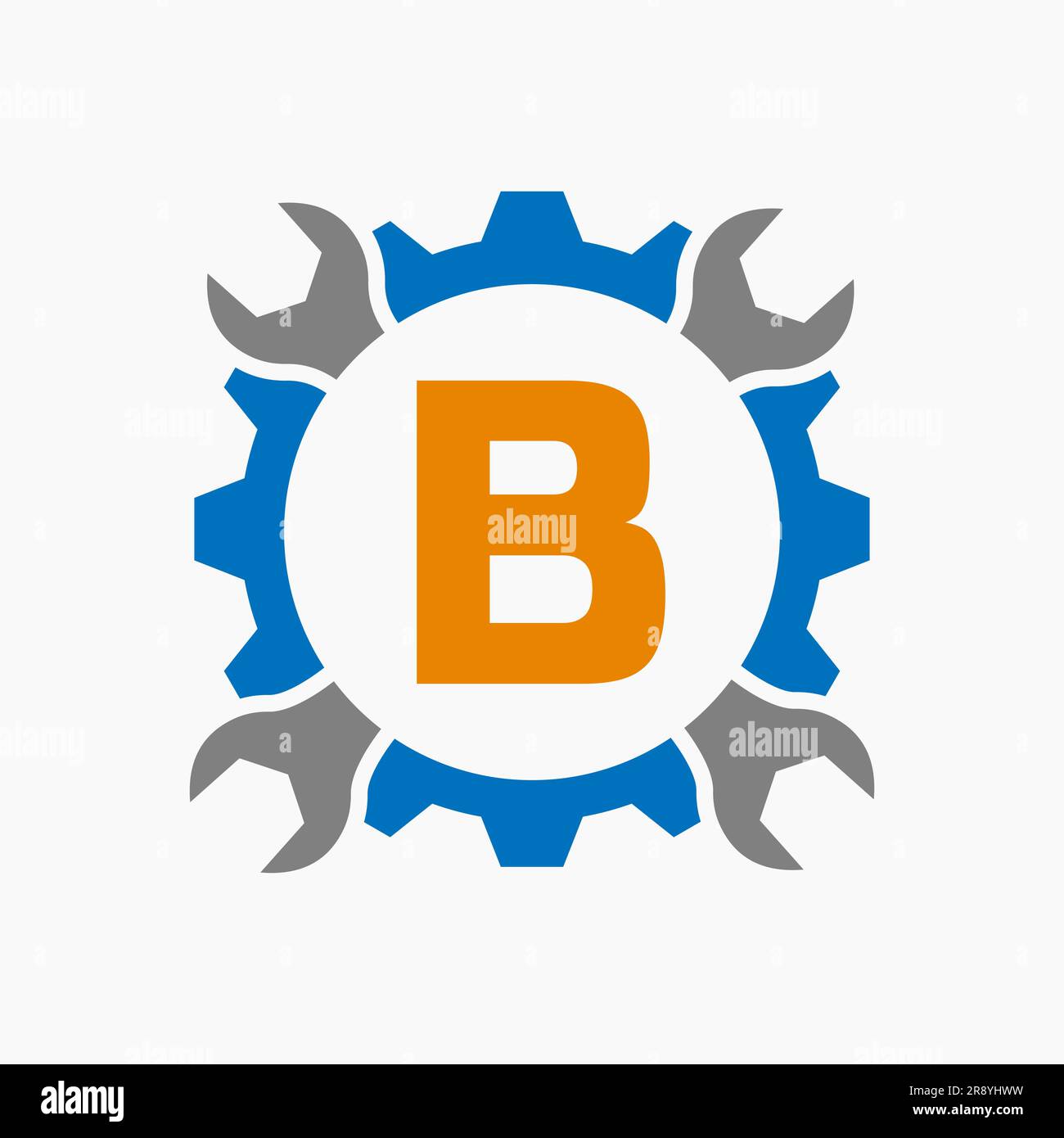 Letter B Repair Logo Gear Technology Symbol. Construction Service Logo ...