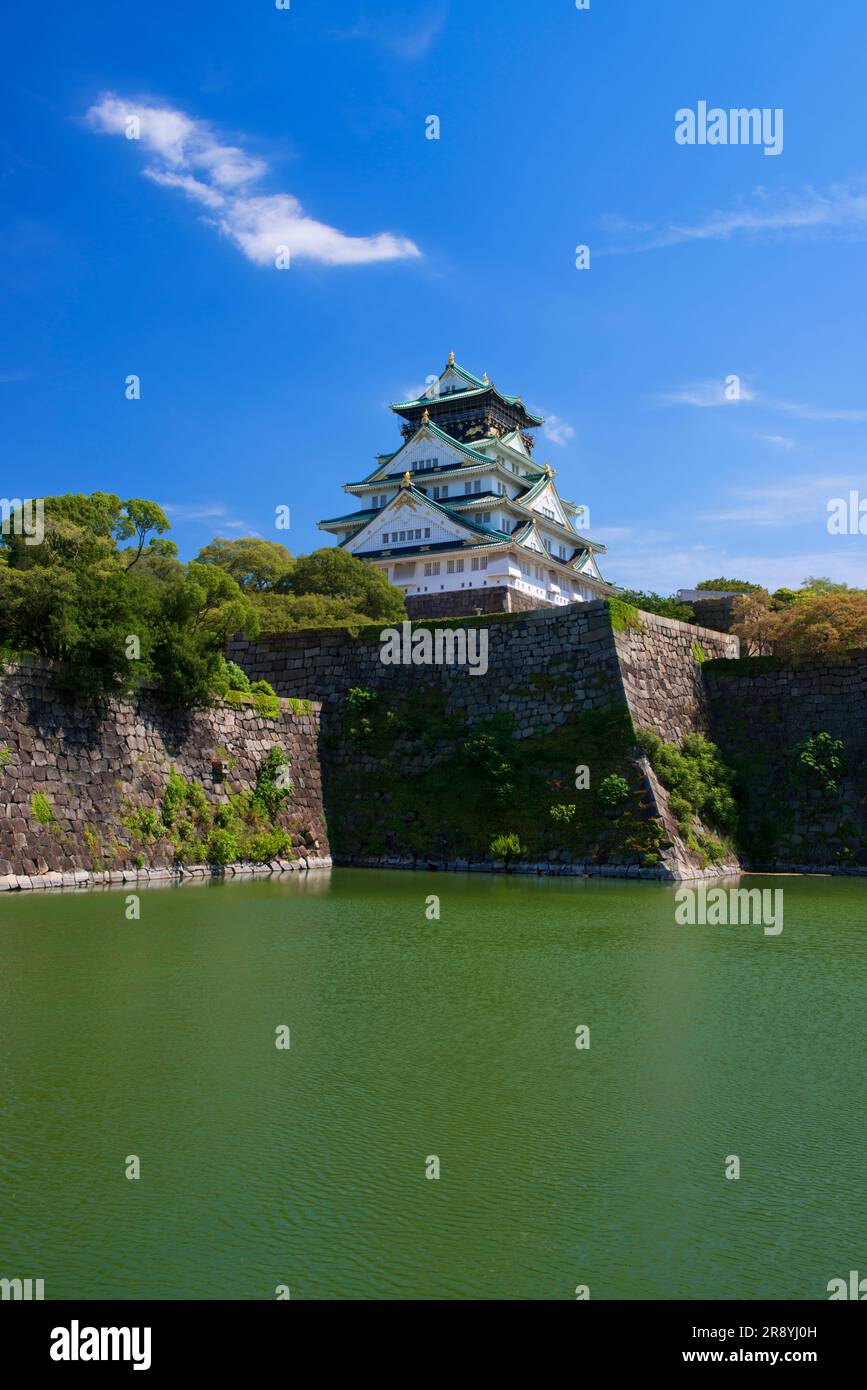 Tower of Osaka Castle and inner moat Stock Photo - Alamy