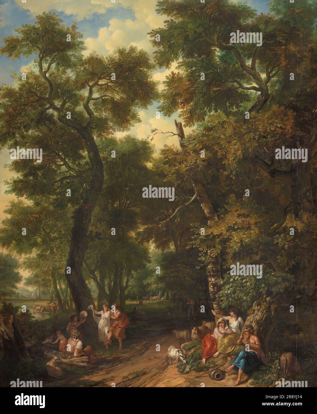 Arcadian landscape with musicians and dancing shepherds, 1771 Stock ...