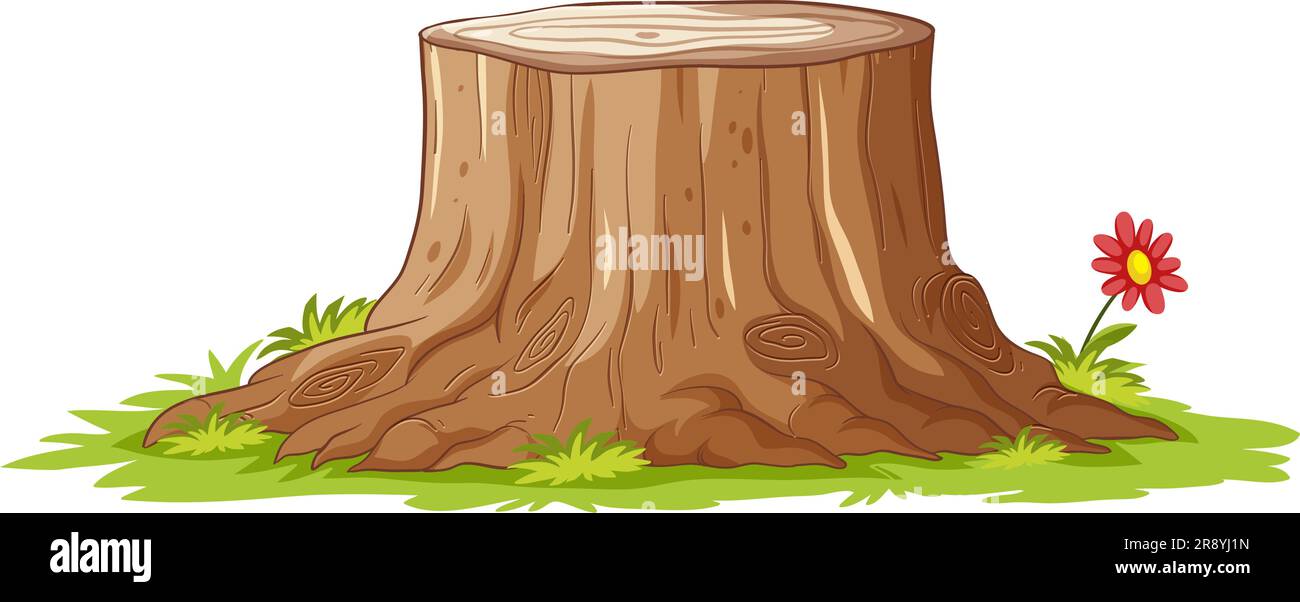 Isolated tree stump cartoon illustration Stock Vector Image & Art - Alamy