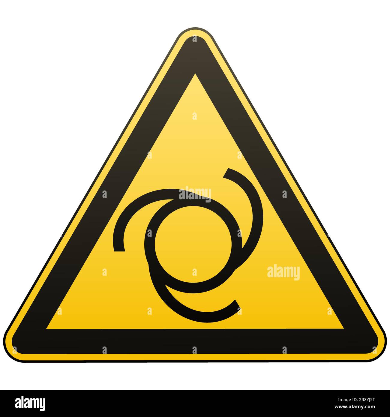 Safety sign. Caution - danger Automatic start of equipment. White ...