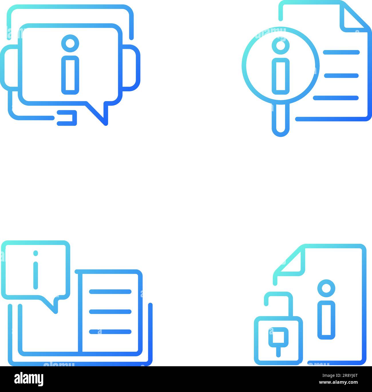 Client information support pixel perfect gradient linear vector icons ...