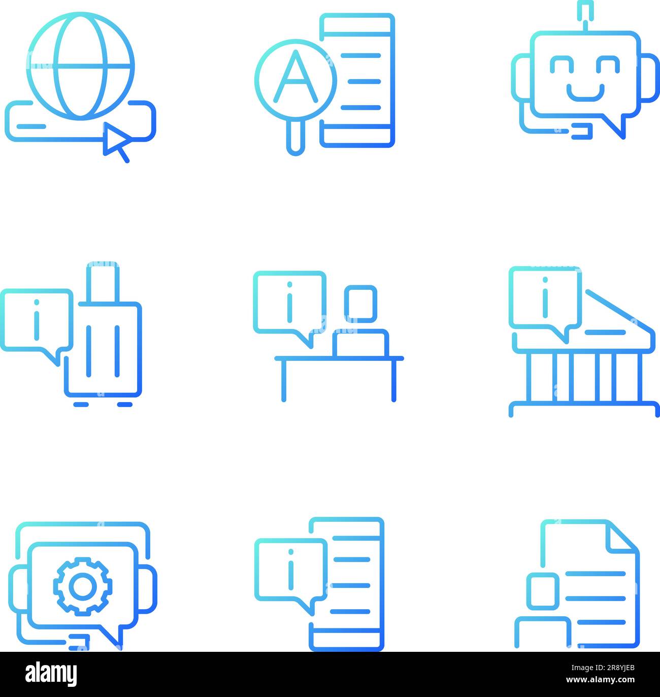 Technical support pixel perfect gradient linear vector icons set Stock Vector Image & Art - Alamy