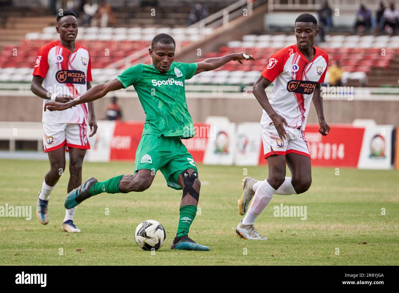 Nairobi, Kenya. 21 Jun 2023. Sidney OCHIENG (MF, Gor Mahia) shoots. Gor Mahia v Kakamega ...