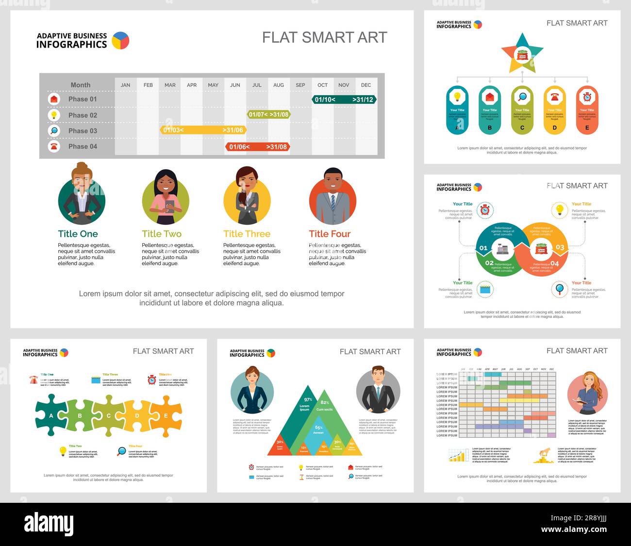 Colorful finance or training concept infographic charts set Stock ...