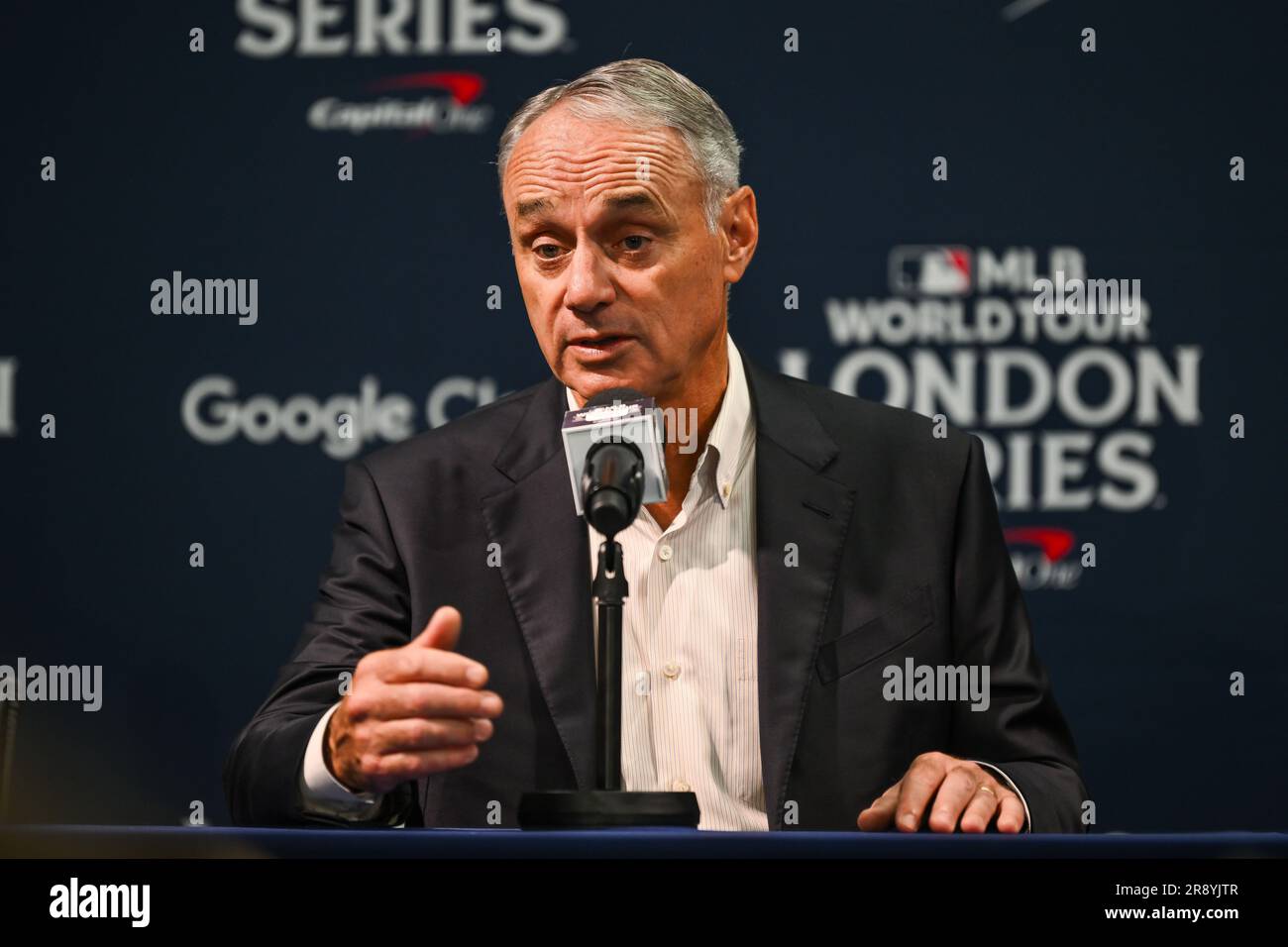 MLB Commissioner Rob Manfred during todays press conference ahead of ...