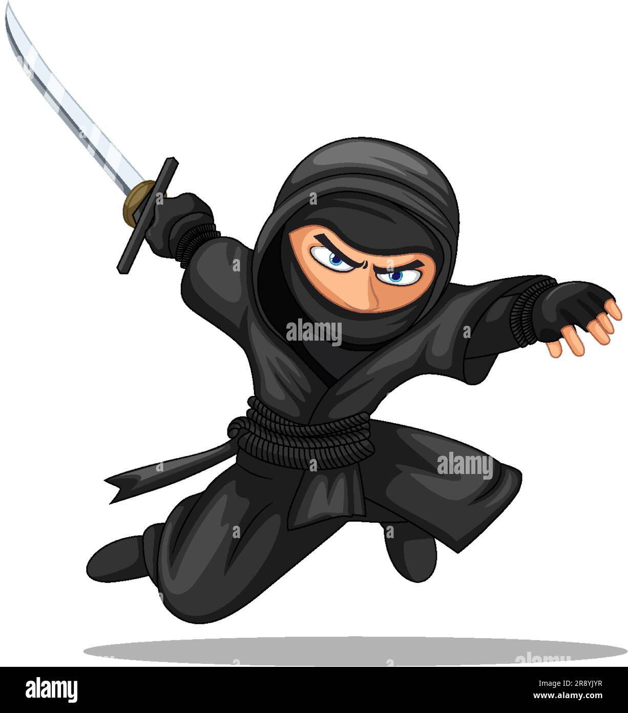 Asian ninja cartoon character illustration Stock Vector Image & Art - Alamy