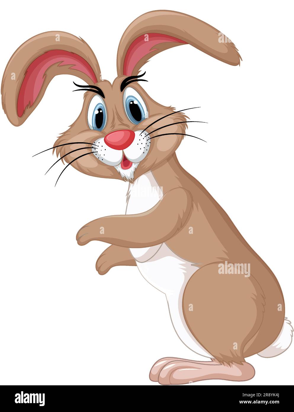 Adorable Brown Rabbit Standing Up illustration Stock Vector Image & Art ...