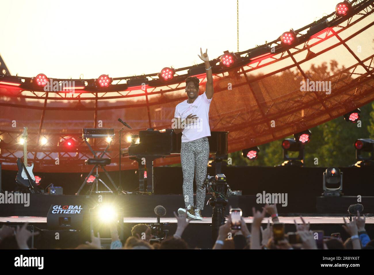 Paris, France. 22nd June, 2023. Jon Batiste on stage during Global ...
