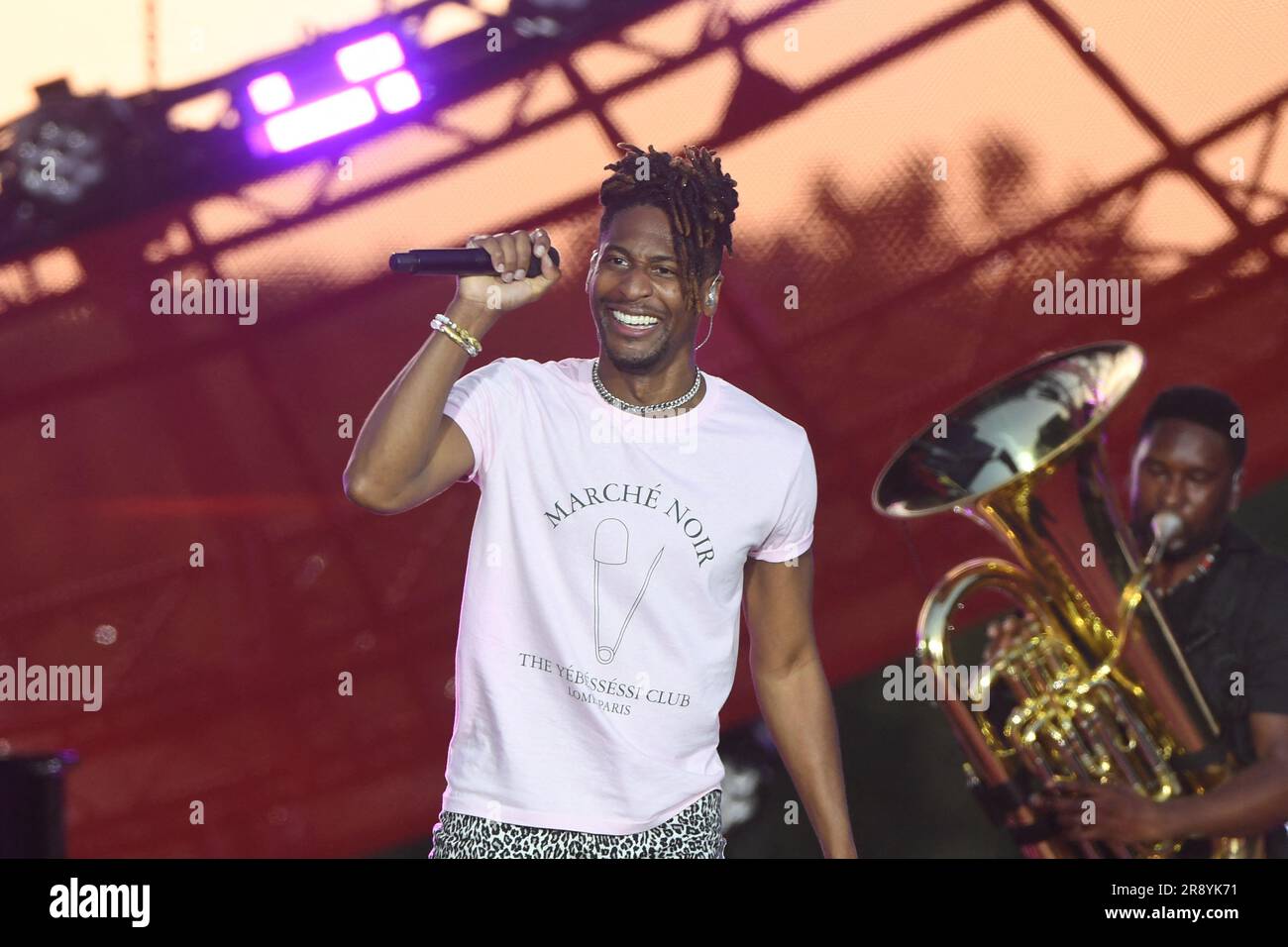 Paris, France. 22nd June, 2023. Jon Batiste on stage during Global ...